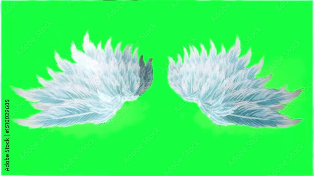 real angel wings green screen , loops, fantasy fairy wings with a green ...