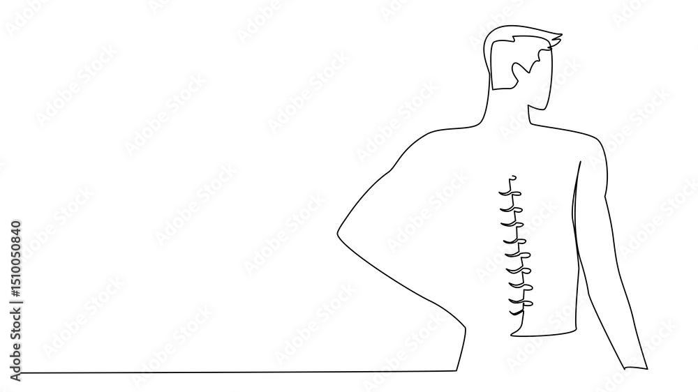 Animated self drawing of continuous one line drawing a man holding his ...