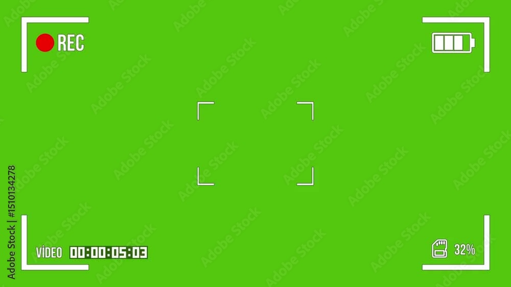 Video Camera Recording Screen Green Screen Background HD Animation ...