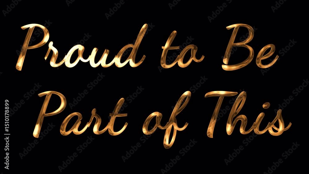 Proud To Be Part Of This gold text animation. Elegant animated ...