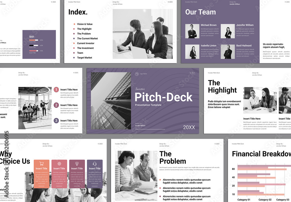 Pitch Deck Presentation Template Stock Template Adobe Stock