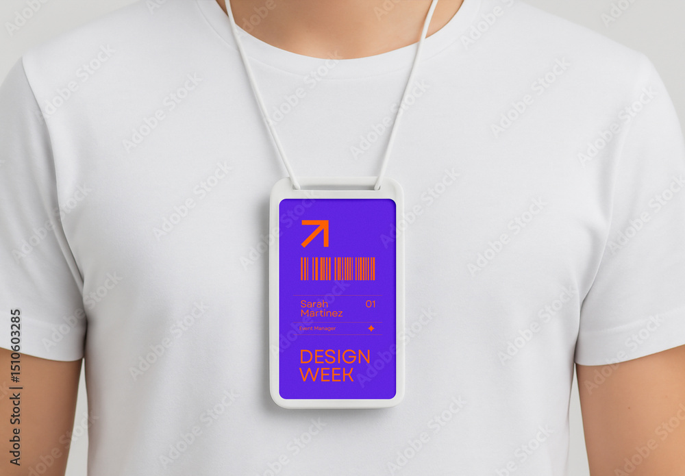 Plastic Frame ID Card Badge Mockup – PSD Template Featuring Vertical ...