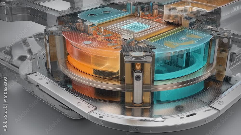 Complex layered design and intricate integrations of inner components ...