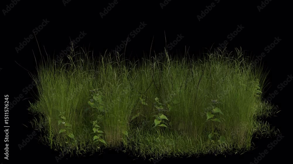 Swamp Grass blowing in the wind Loop Animation. Wind blows the Grass ...