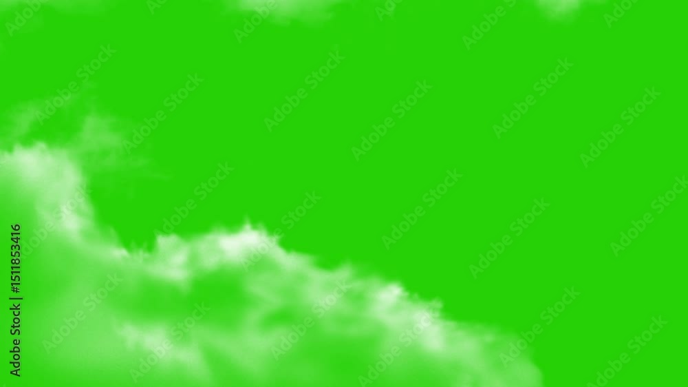 Animated clouds motion graphic effects on chroma key background. flying ...