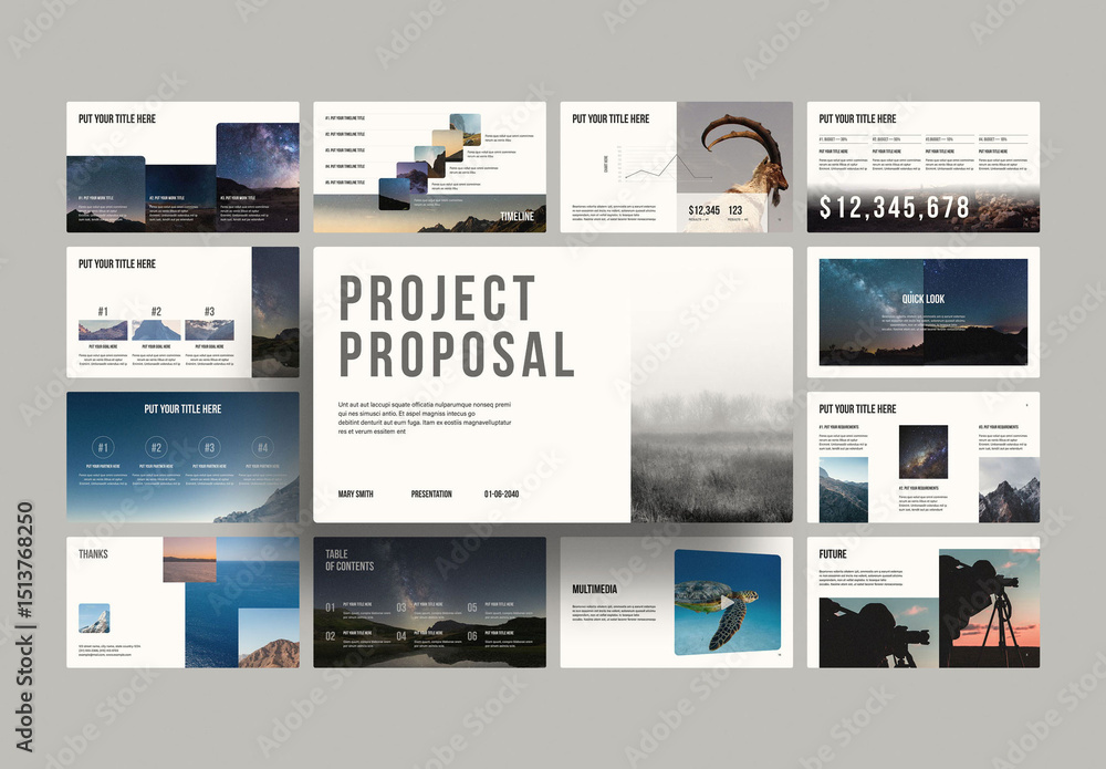 Project Proposal Presentation Layout Stock Template | Adobe Stock