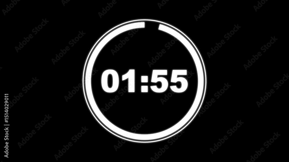 Video Stock 2 minutes circle countdown, two minute timer countdown ...
