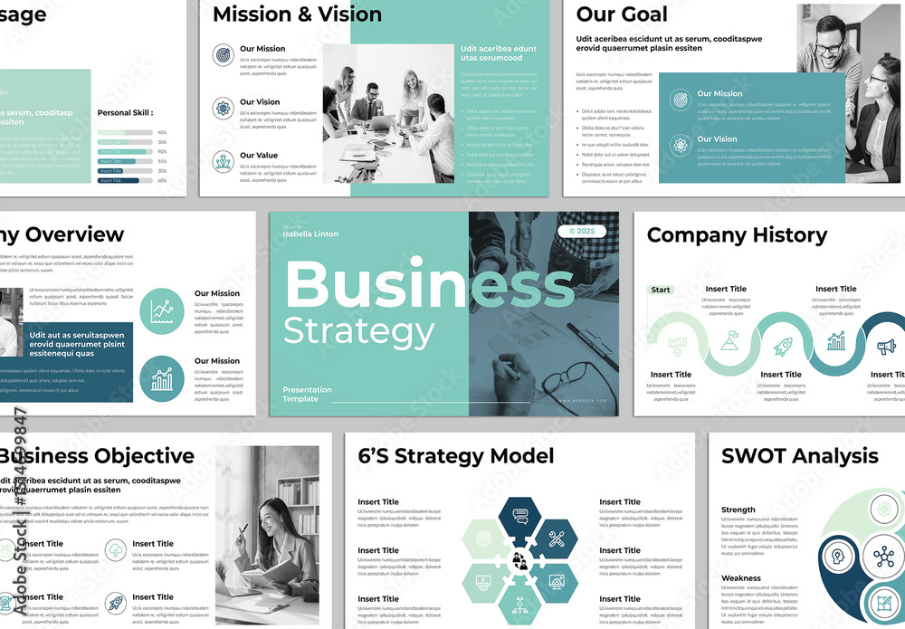 Business Strategy Presentation Template Stock Template | Adobe Stock