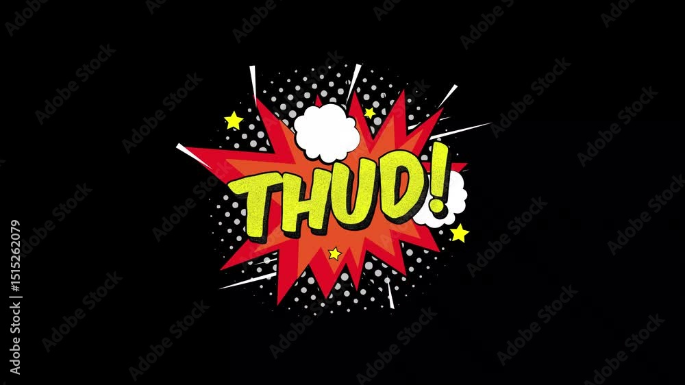 Vídeo do Stock: Thud! pop up art in comic style Expressions, Retro ...