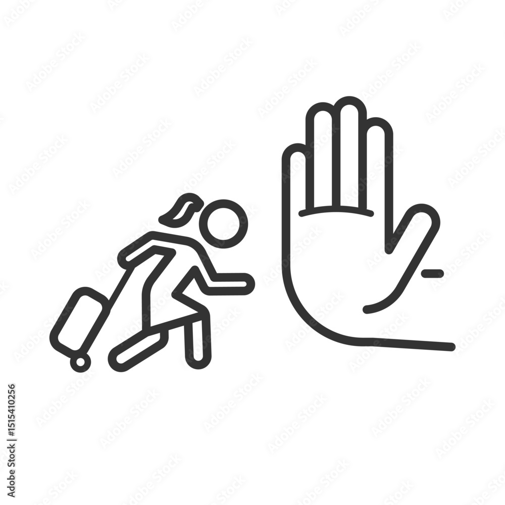 Póster emigration and immigration clip art icon symbol, crossing ...