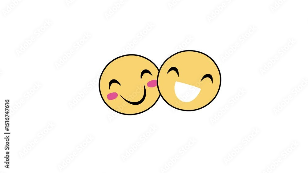Stockvideo Happy smiley face, two smiley emojis shaking gif animation ...