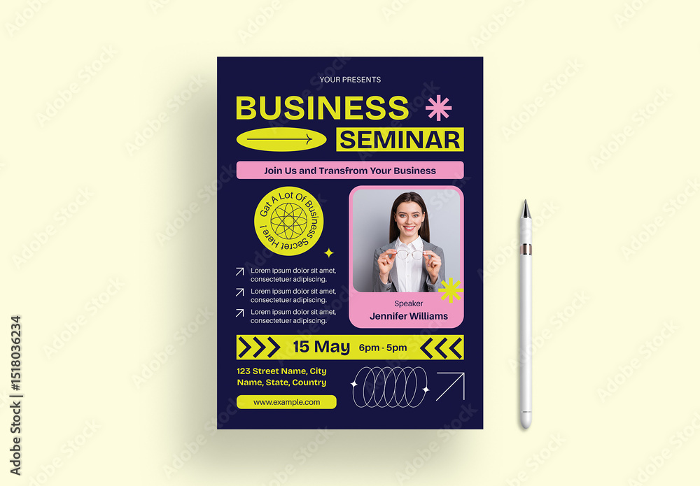 Professional Business Workshop & Seminar Flyer Layout Stock Template ...