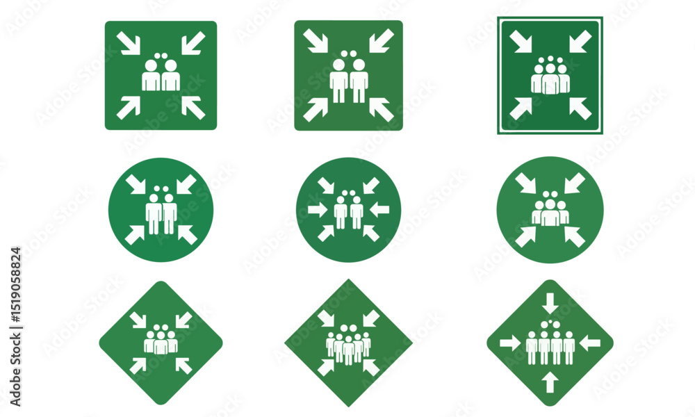Plakát Standardized Assembly Point Signs: Visual Symbols for Emergency ...