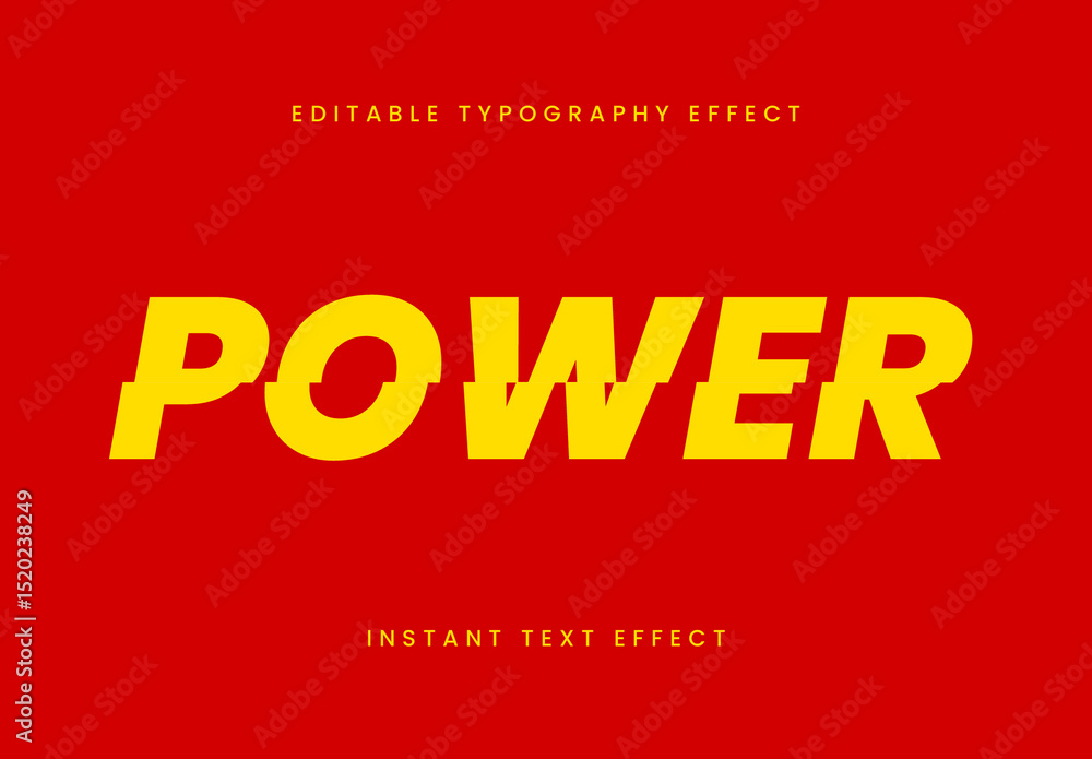 Yellow Bold Slanted Font Heavy Cut Text Effect Stock Template | Adobe Stock