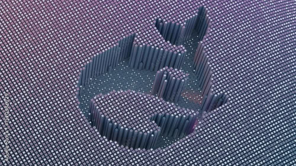 animated 3d deepseek ai logo in digital column structure Stock ビデオ ...