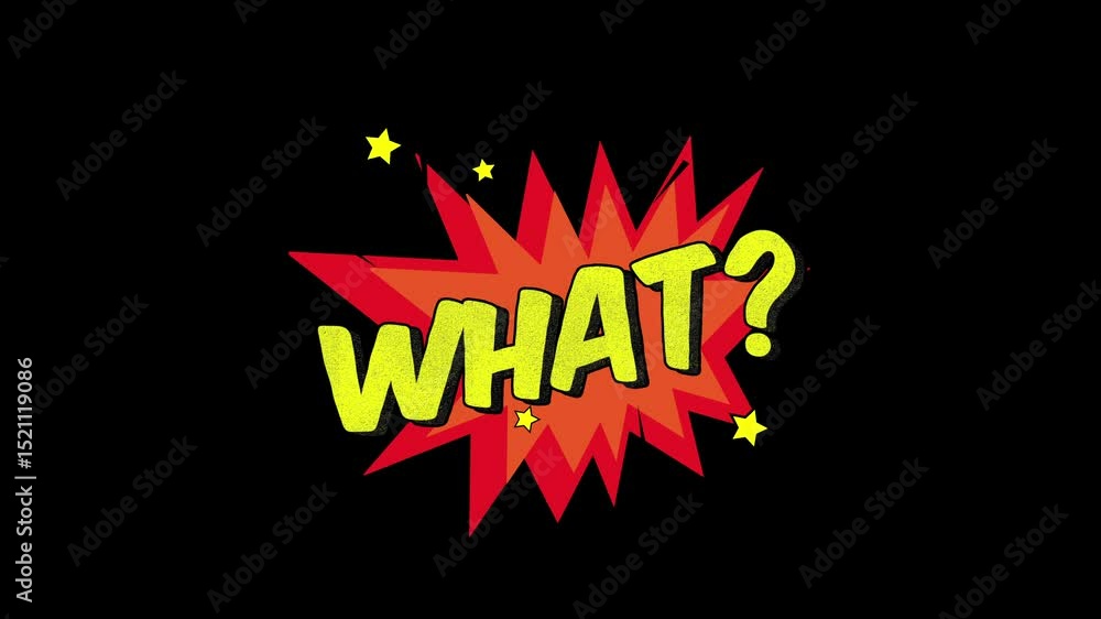 What Word Retro Cartoon Comic Bubbles Popup Style Expressions, Comic ...