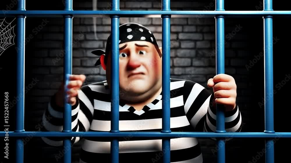 Cartoon Jailbird A Hilarious 3D Animated Clip of an Inmate Behind Bars ...