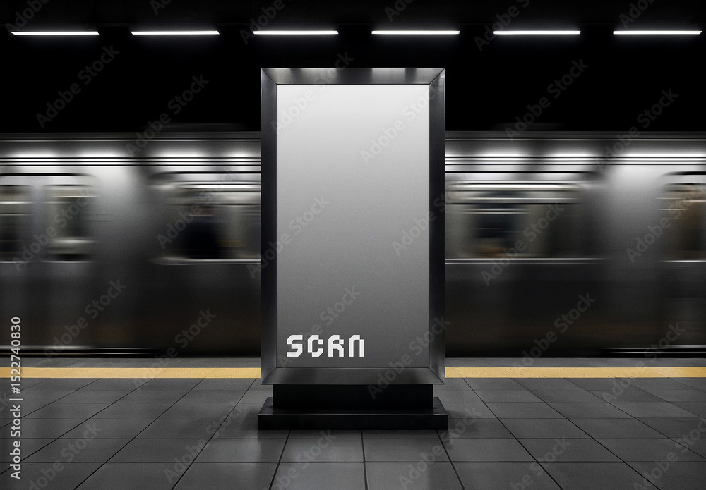 Subway Digital Signage Mockup Stock Template | Adobe Stock