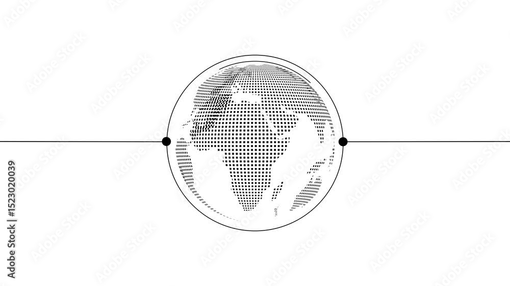 Vidéo Stock World map white globe loop animation on transparent ...