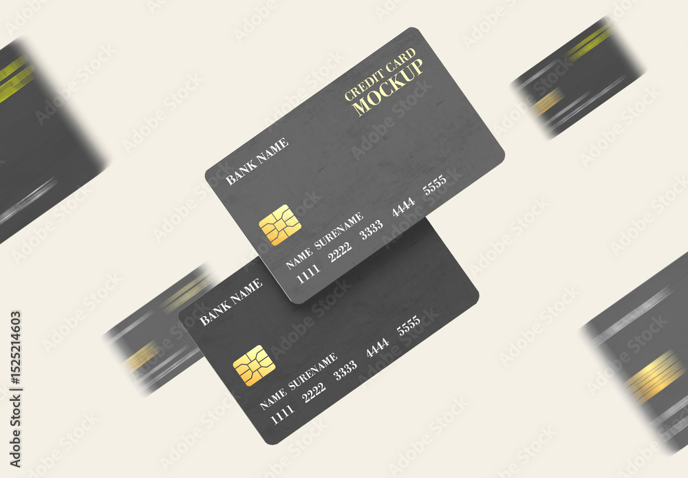 Modern Floating Credit Card Mockup Template plantilla de Stock | Adobe ...
