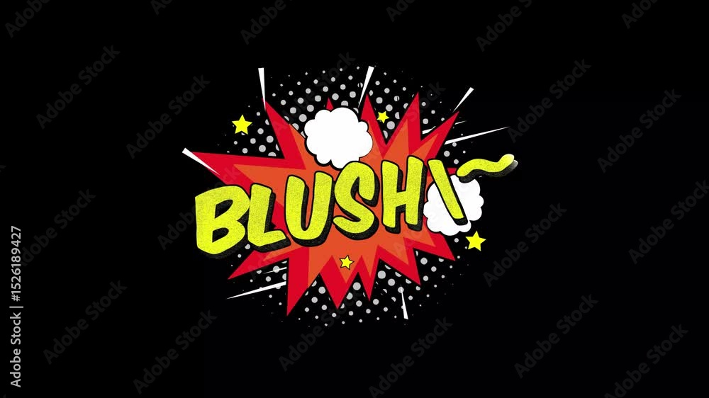 Blush! pop up art in comic style Expressions, Retro Cartoon Comic text ...