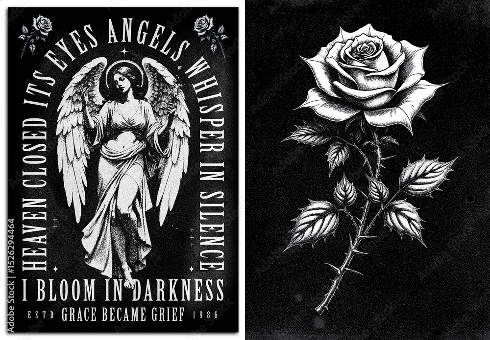 Angel Grief Gothic Typography Poster Template plantilla de Stock ...