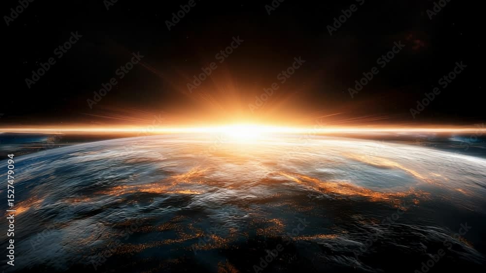 As the first light of dawn spreads across the Earth, a breathtaking ...