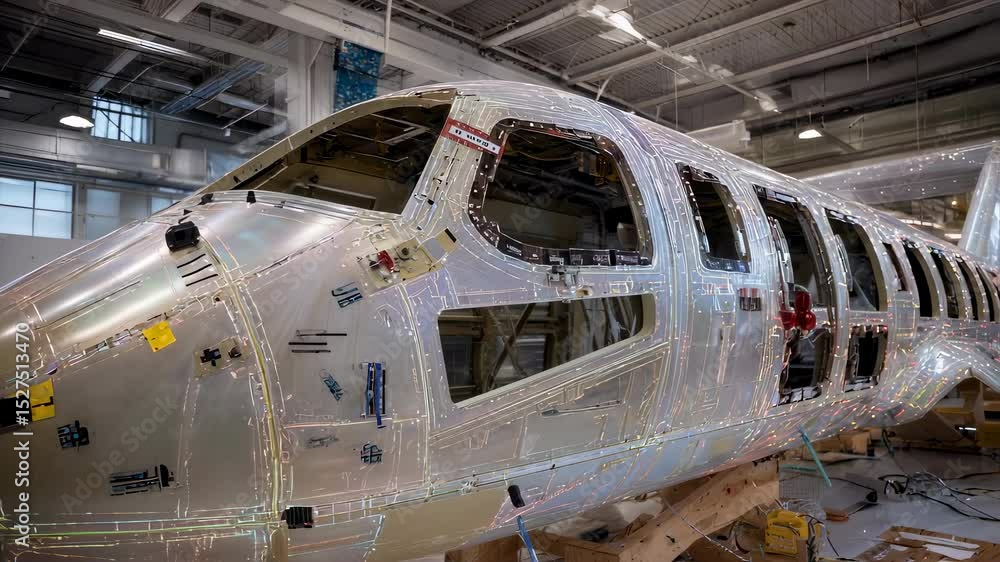 Innovative stress tests are performed on an airplane fuselage in a ...