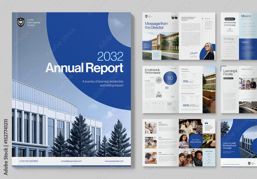 Annual Report Template with School, Teaching & Education Theme for ...