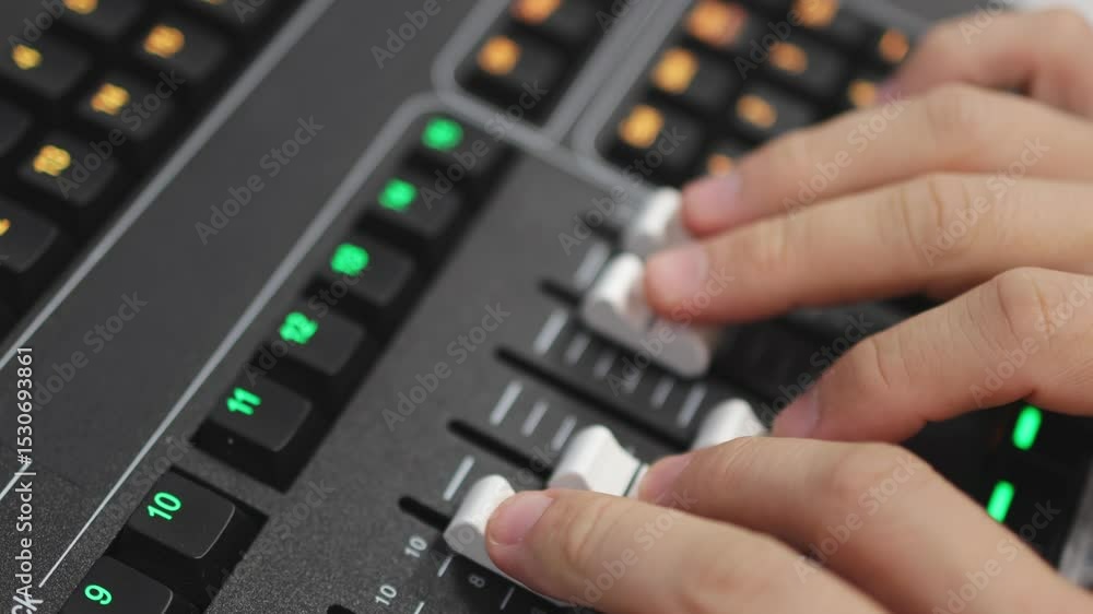 DJ console. control panel. Video in slow motion. High quality 4k Stock ...