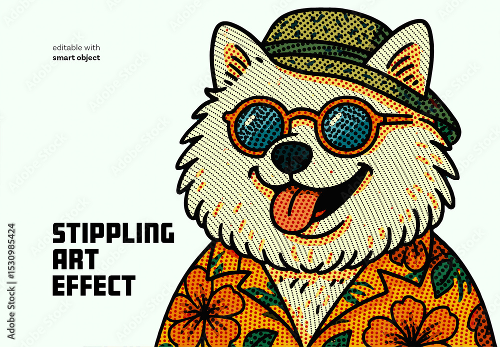 Stippling Art Photo Effect Stock Template | Adobe Stock