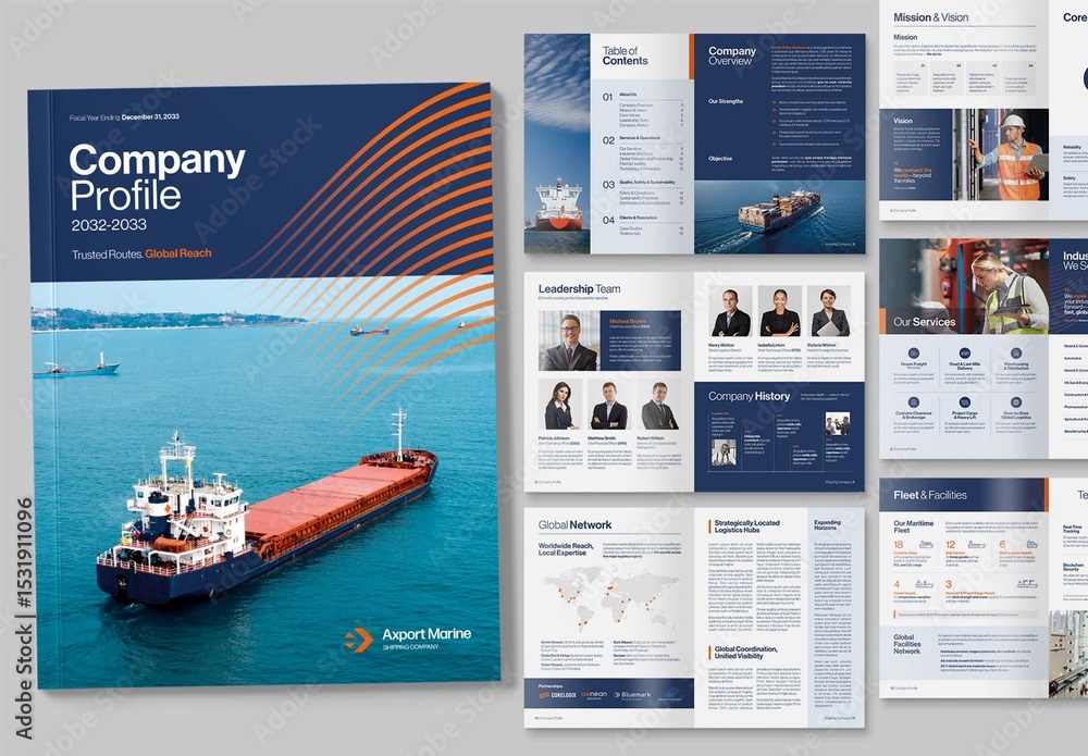 Company Profile Template in Shipping, Maritime & Global Freight ...