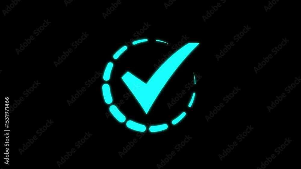 Green check mark icon animation. Approved sign. Tick mark or confirm ...