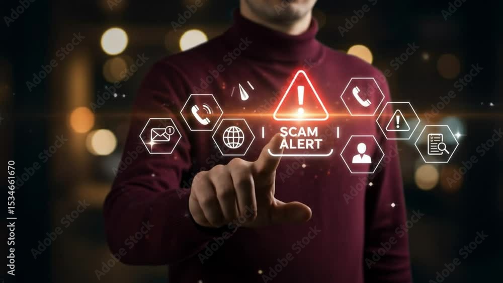 Cybersecurity scam alert warning concept. Cyber security scam alert ...