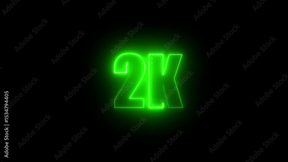 2 K Electric lighting text with animation on black background, 2K ...