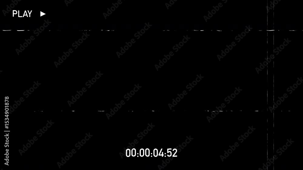 VHS tape playing overlay. 4k Alpha channel vídeo de Stock | Adobe Stock