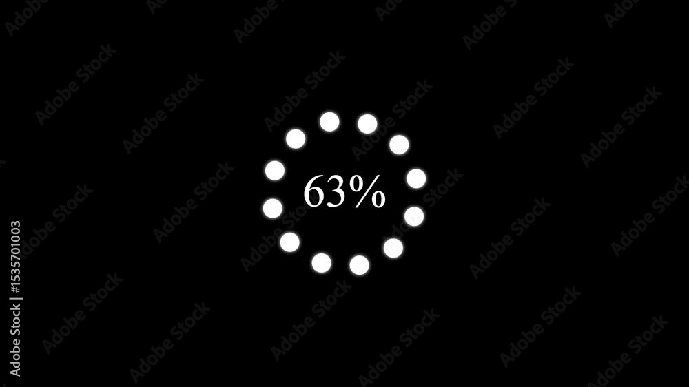 Loading screen displaying 37 percent progress with circular progress ...