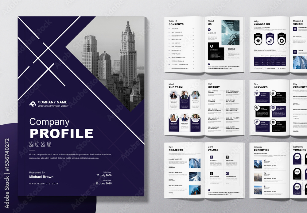 Company Profile Template Layout Stock Template | Adobe Stock