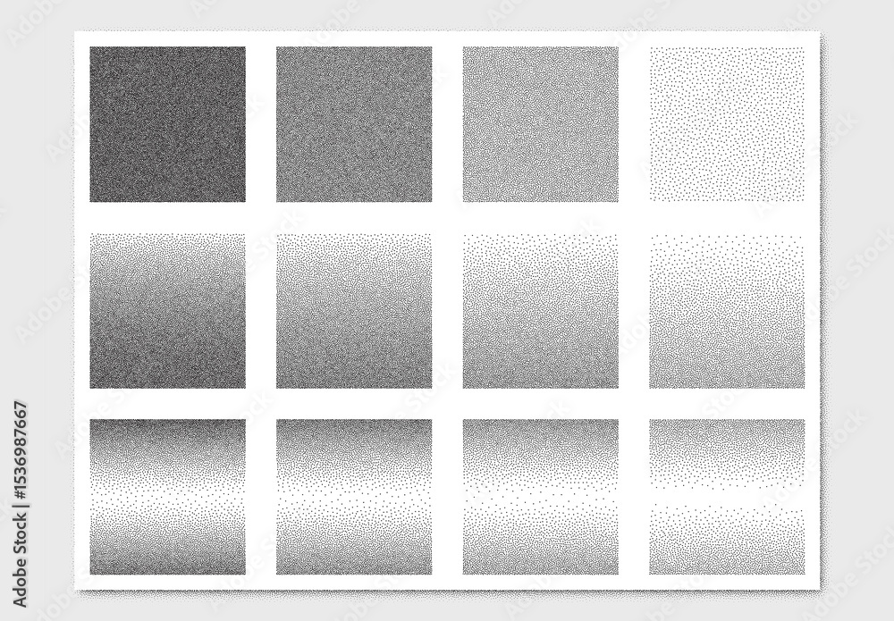Vector collection of abstract square stipple noise texture backgrounds ...