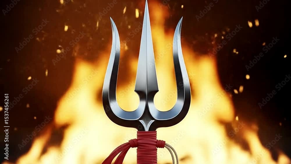 Shiva's Trident: A Dynamic Symbol of Power and Destruction Against a ...