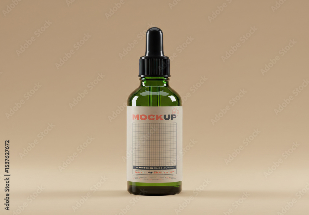 Dropper Bottle Label Mockup Stock Template | Adobe Stock