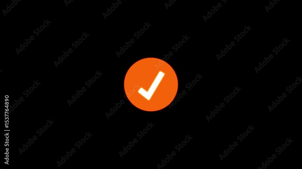Glowing cyan checkmark symbol animation, yes, approve, choice, Green ...