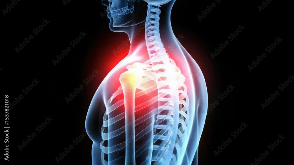 Understanding Shoulder Pain Anatomy A detailed medical illustration ...