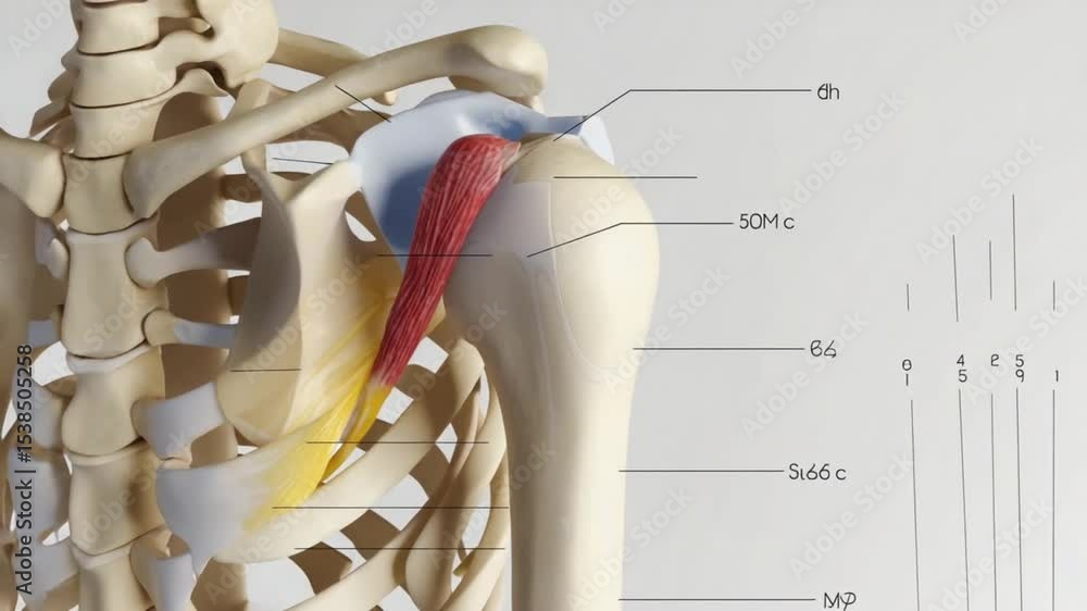A realistic cinematic MRI animation shoulder joint. Position 3D model ...