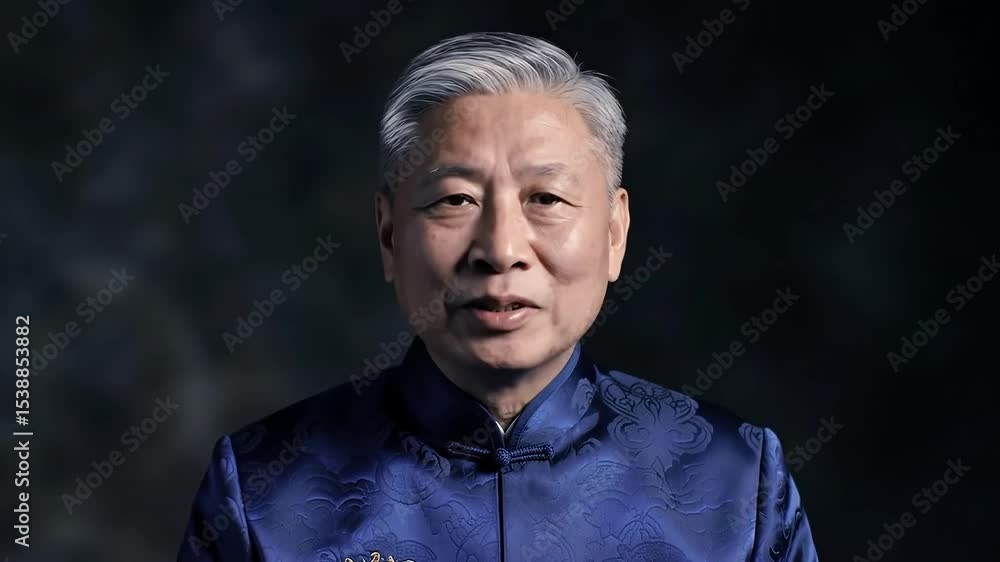 Distinguished Elderly Chinese Man in Mandarin Jacket – Serene Studio ...