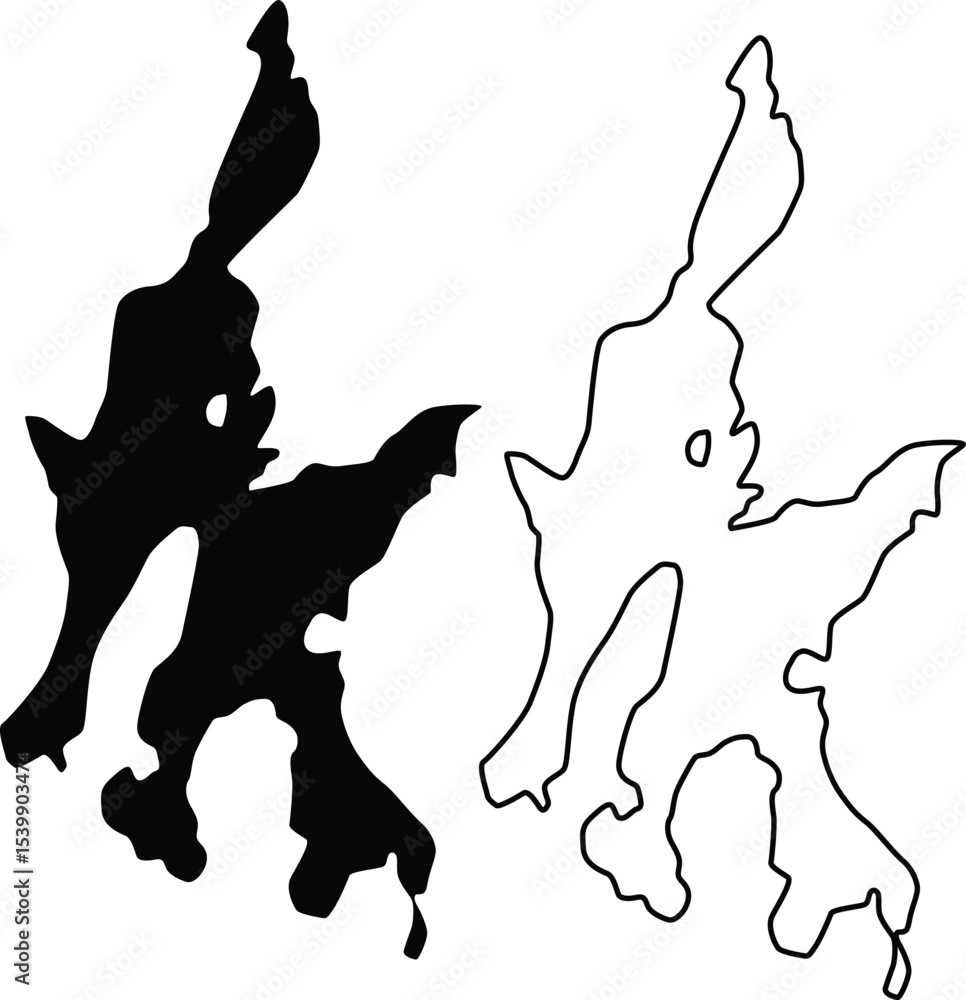 Poster Map of Converse Lake Connecticut USA Silhouette Flat and Outline ...