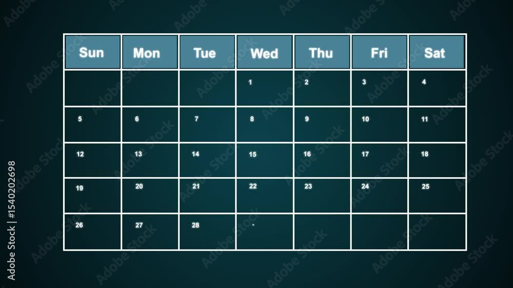 The calendar 1th day of the month is red circled ,Calendar interface ...