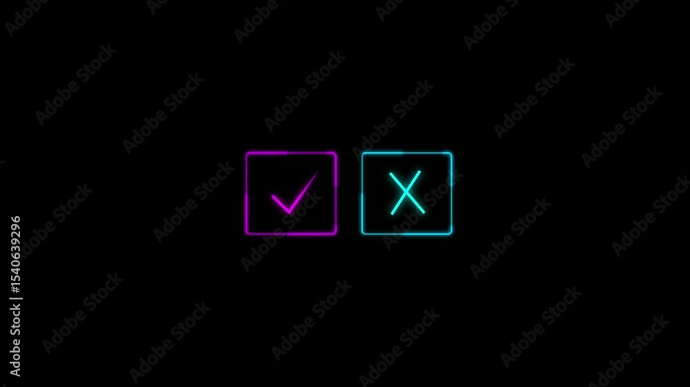 abstract Animated Checkmark and Cross Symbol for Correct and Incorrect ...