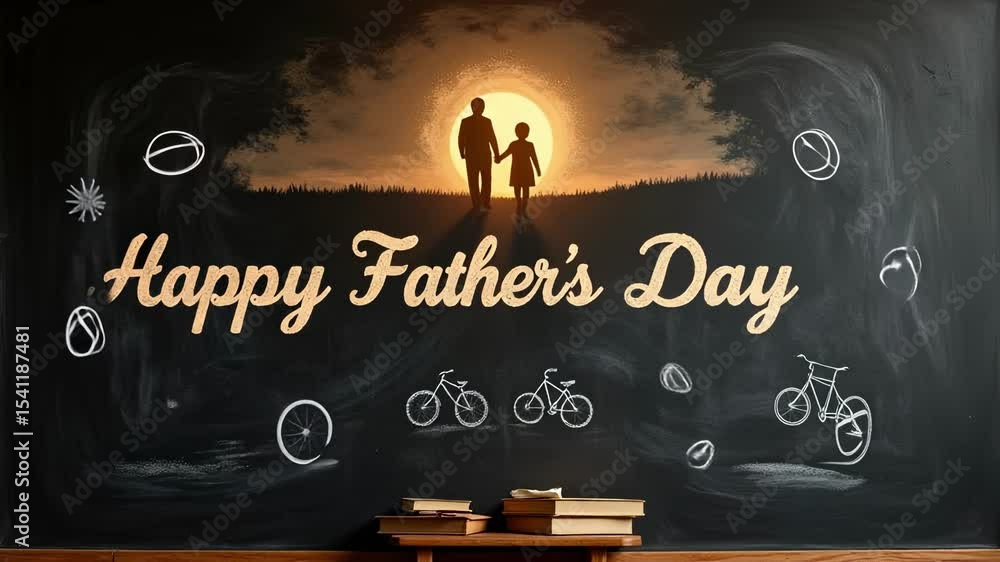 Happy Fathers Day Chalkboard Message A heartfelt cursive Happy Fathers ...