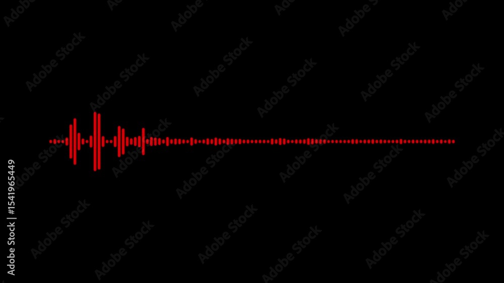 Futuristic sound wave visualization, audio visualizer on black screen ...